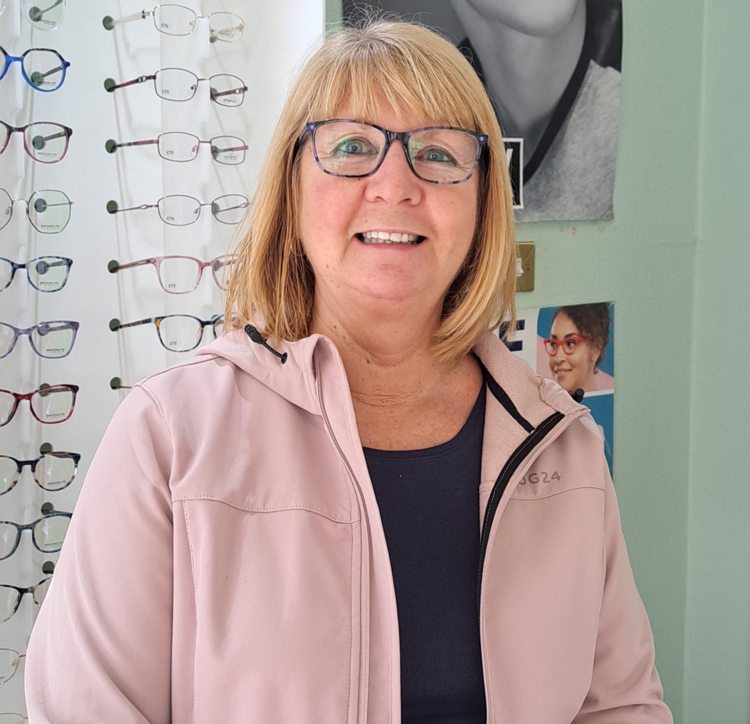 Carol collects her new glasses - Lindsay & Johnson Opticians